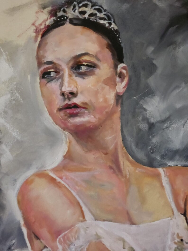 Original Art Oil Painting on Canvas "classical Ballerina - Michelle" of ...