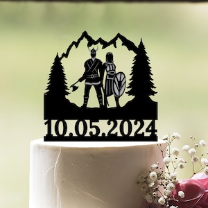 Viking Wedding Cake Topper, Custom Mr and Mrs Viking Topper, Viking ...