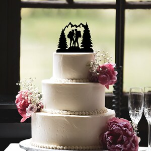 Hiking Cake Topper, Camping Wedding Cake Topper, Mountain Cake Topper ...