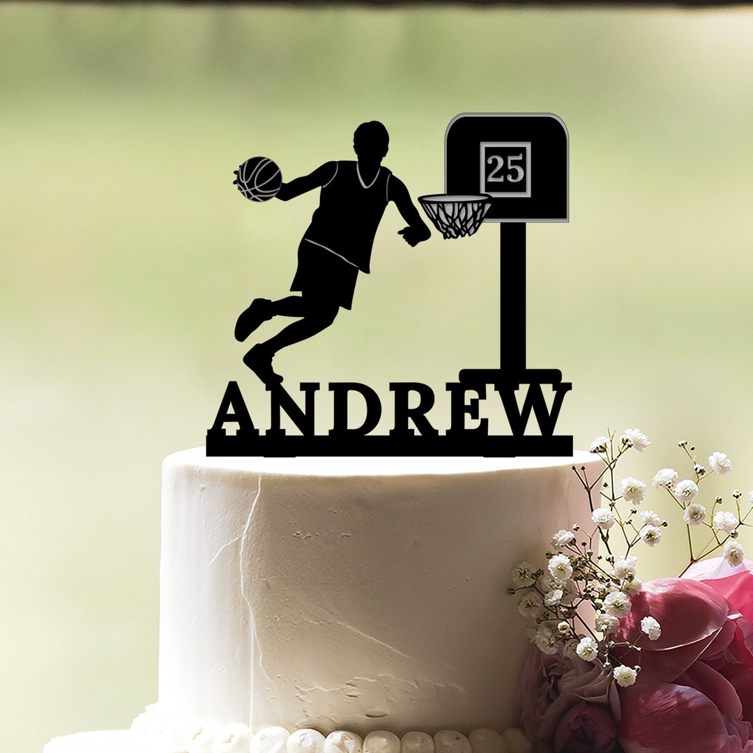 Basketball Cake Topper, Basketball Birthday Cake Topper, Sportsman Cake ...