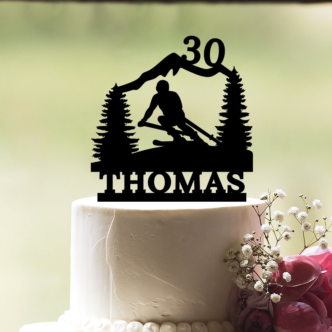 Skier Birthday Cake Topper, Ski Birthday Topper, Skiing Cake Topper ...