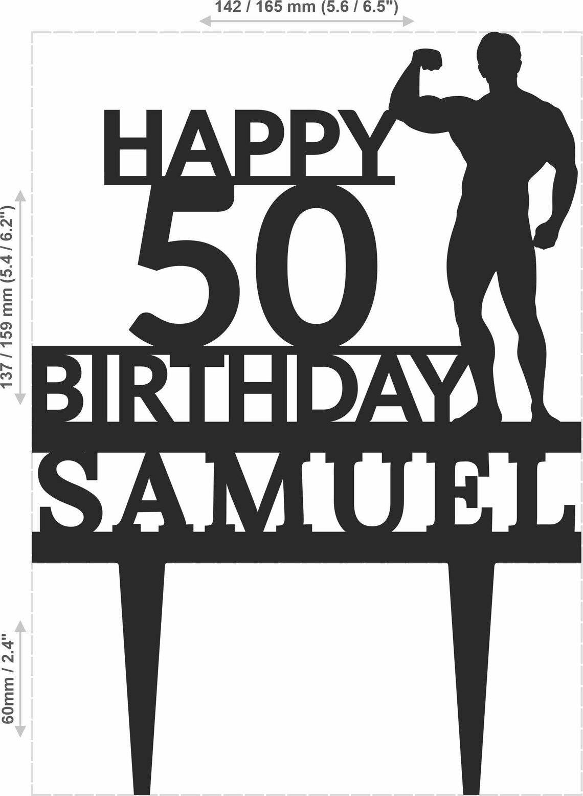 Bodybuilder Birthday Cake Topper, Powerlifter Birthday Topper ...