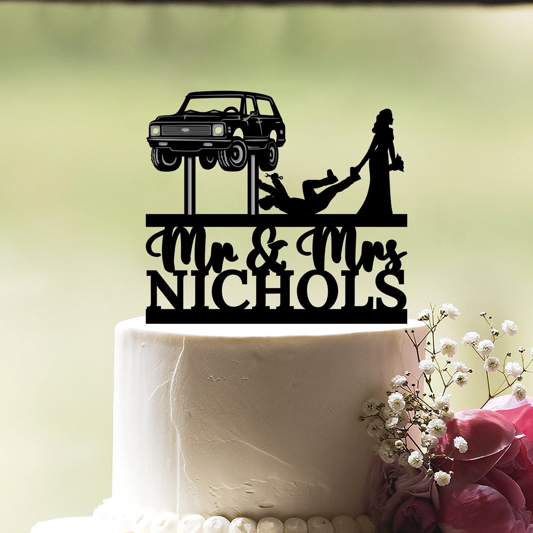 Auto Mechanic Wedding Cake Topper, Car Mechanic Cake Topper, Bride ...