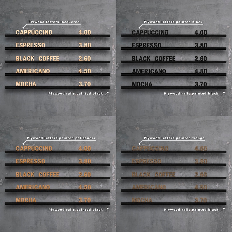 Wall Menu Board, Customizable Wall Menu With Changeable Letters and ...