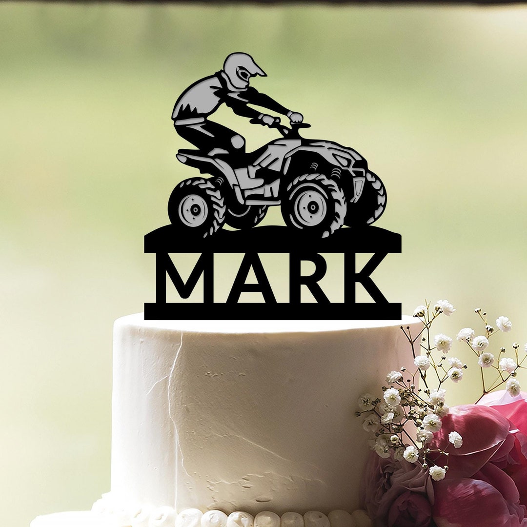 ATV Birthday Cake Topper, ATV Motorcycle Cake Topper, 4 Wheeler Cake ...