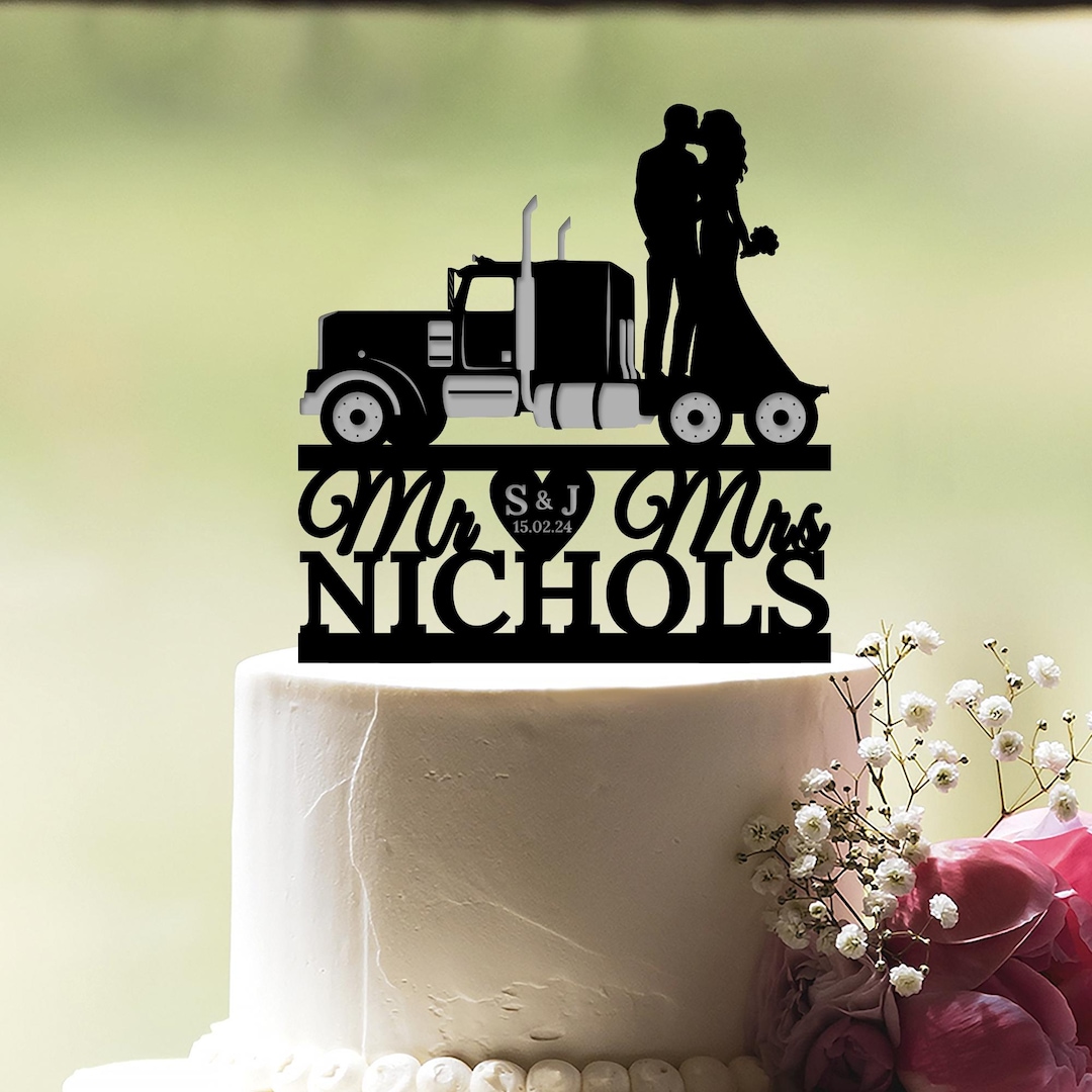 Truck Wedding Cake Topper, Car Wedding Cake Topper, Mr and Mrs Cake ...