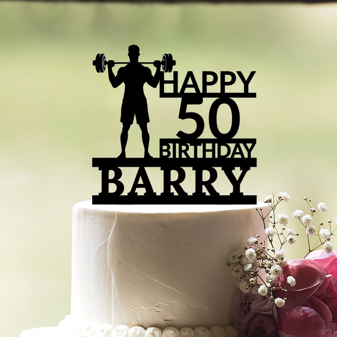 Weightlifter Birthday Cake Topper, Bodybuilder Birthday Cake Topper ...