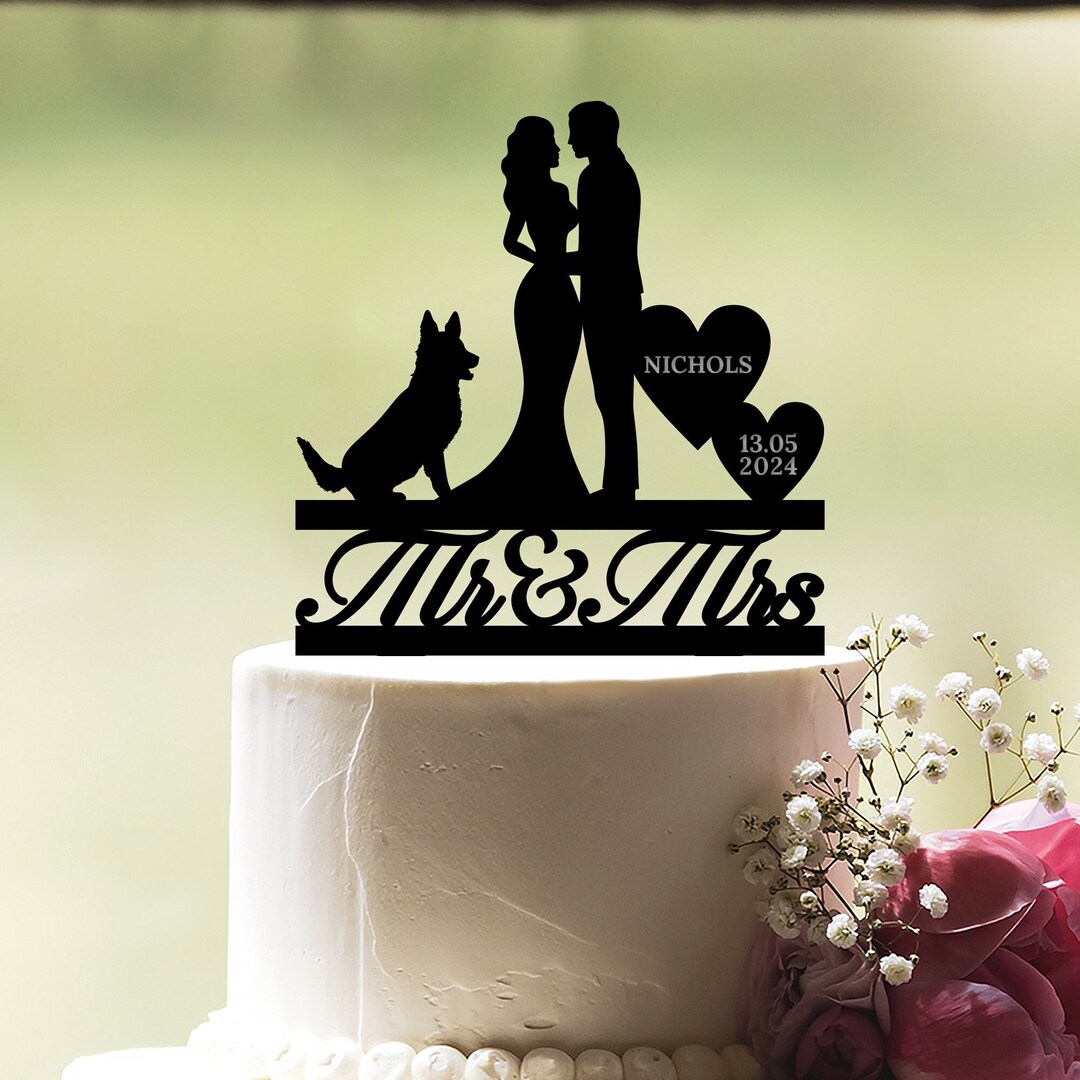 German Shepherd Wedding Cake Topper, Dog Wedding Cake Topper, German ...
