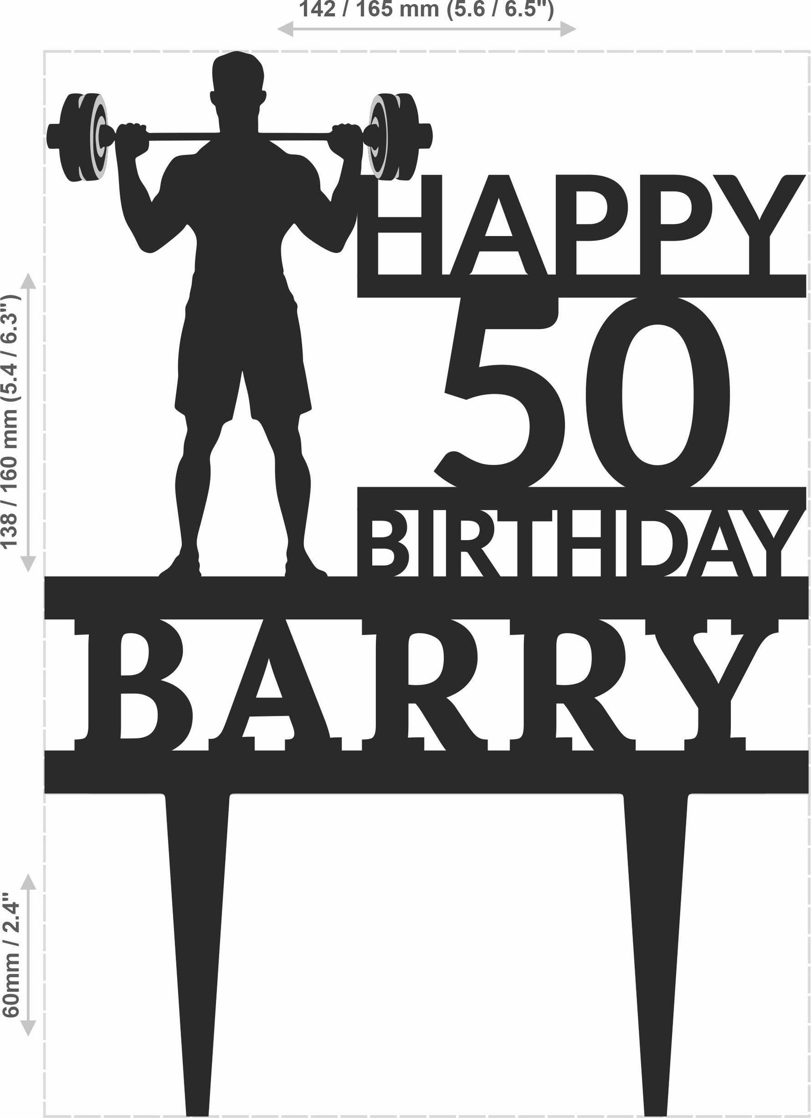 Weightlifter Birthday Cake Topper, Bodybuilder Birthday Cake Topper ...