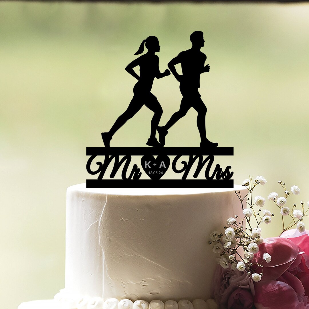 Runners Wedding Cake Topper, Running Wedding Cake Topper, Athlete ...