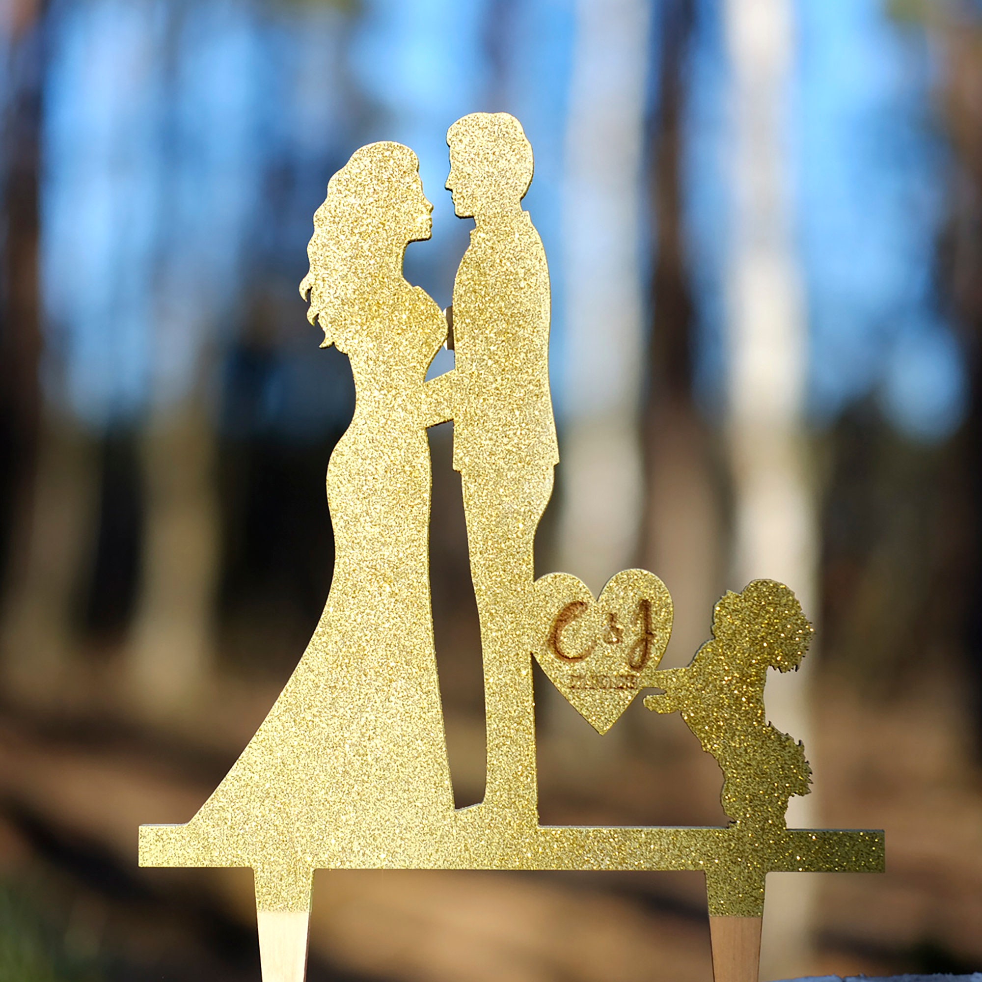 Dog Cake Topper, Wedding Cake Topper With French Bulldog, Cake Topper ...