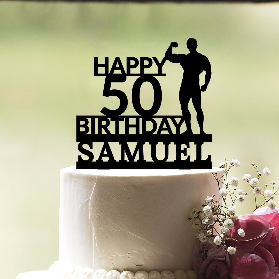 Bodybuilder Birthday Cake Topper, Powerlifter Birthday Topper ...
