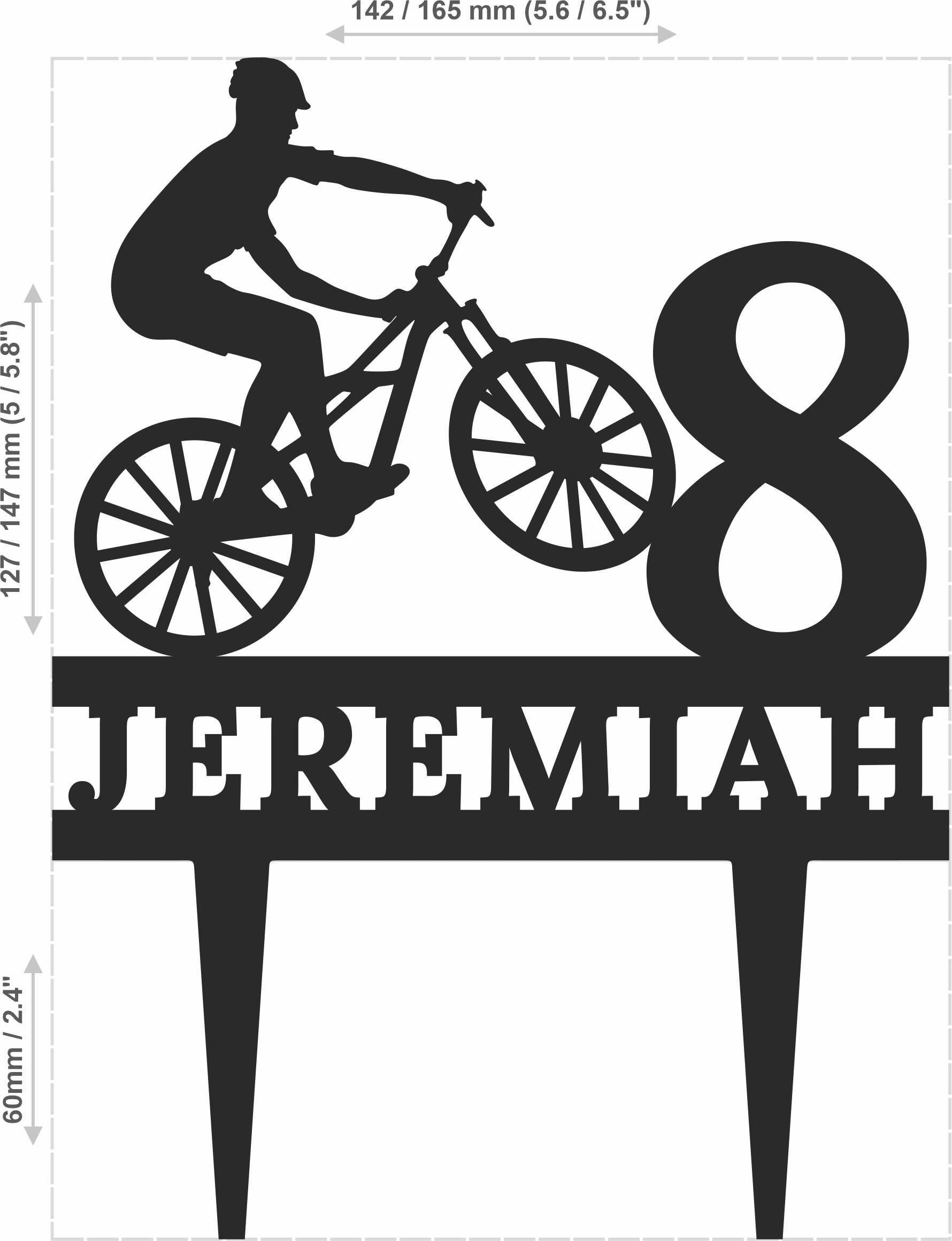 Bicycle Birthday Cake Topper, BMX Biker Cake Topper, Cyclist Birthday ...