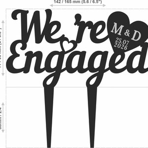 Engaged Cake Topper, We're Engaged Cake Topper, Engagement Cake Topper ...