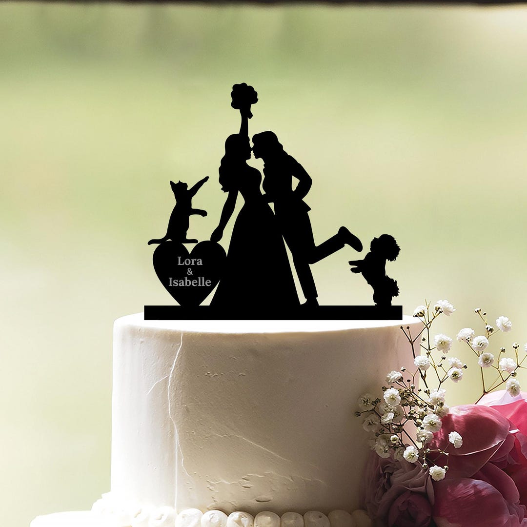 Lesbian Wedding Cake Topper, Mrs and Mrs Cake Topper, Lesbian Topper ...