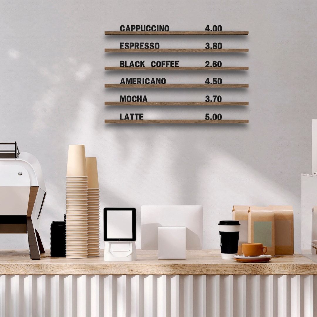 Wall Menu, Letter Board, Cafe Wall Menu, Changeable Letter Board, Bar ...