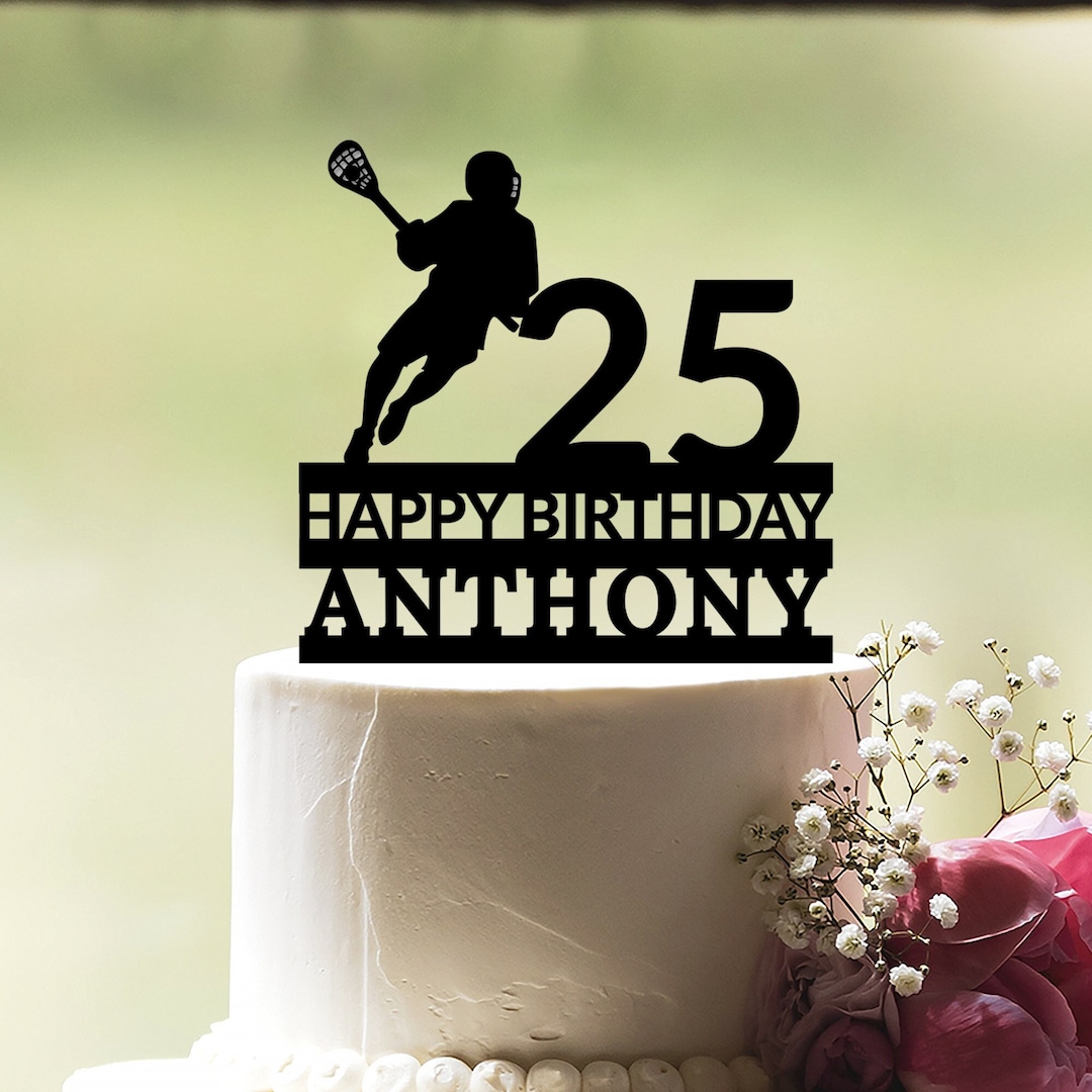 Lacrosse Cake Topper, Lacrosse Birthday Cake Topper, Sportsman Cake ...