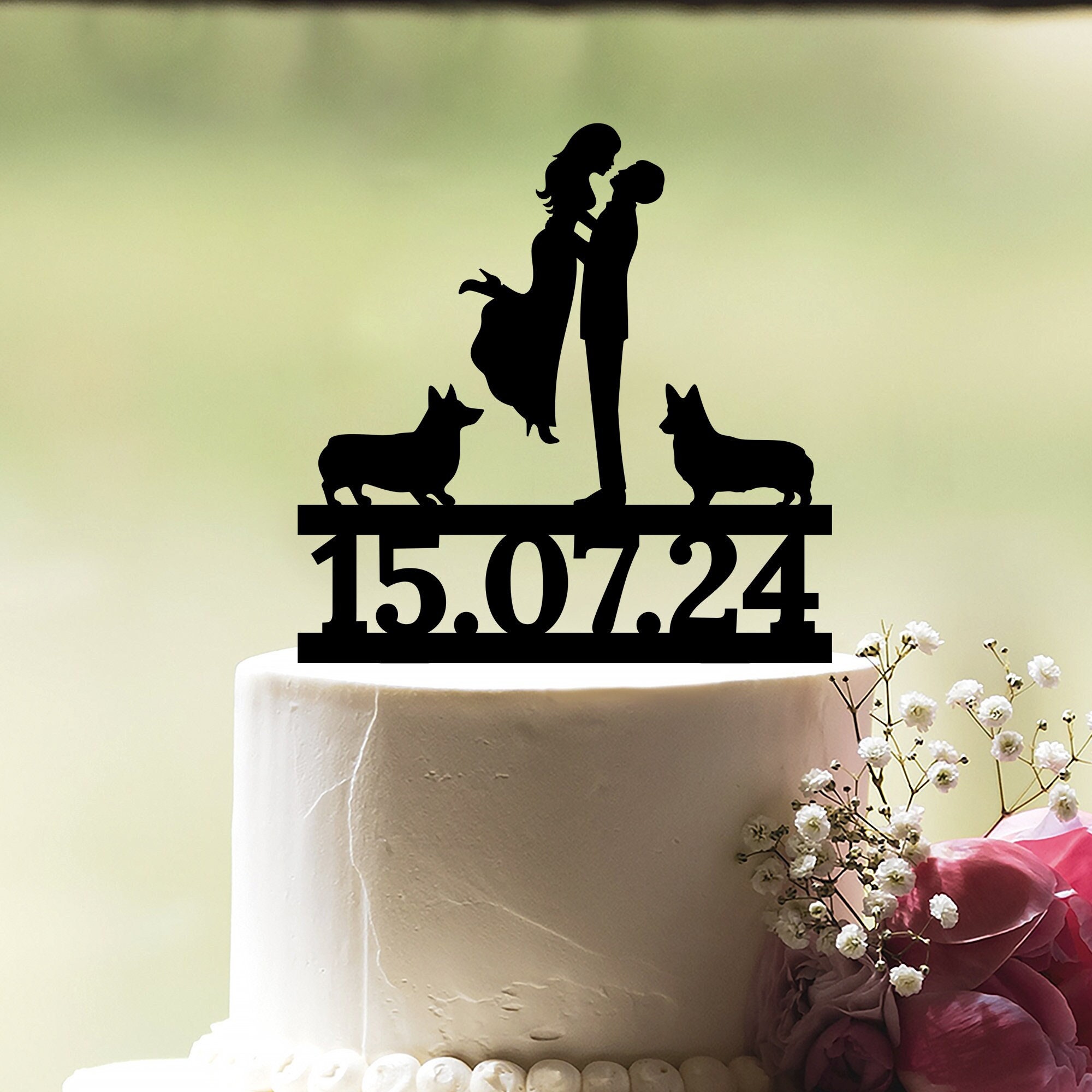 Corgi Wedding Cake Topper, Wedding Cake Topper With Dogs, Dog Cake ...