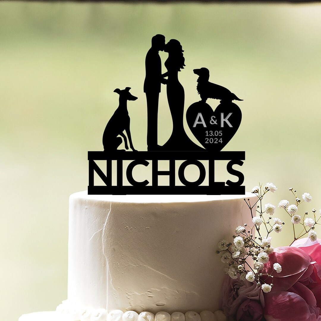 Dachshund Wedding Cake Topper, Cake Topper With Dogs, Greyhound Wedding ...