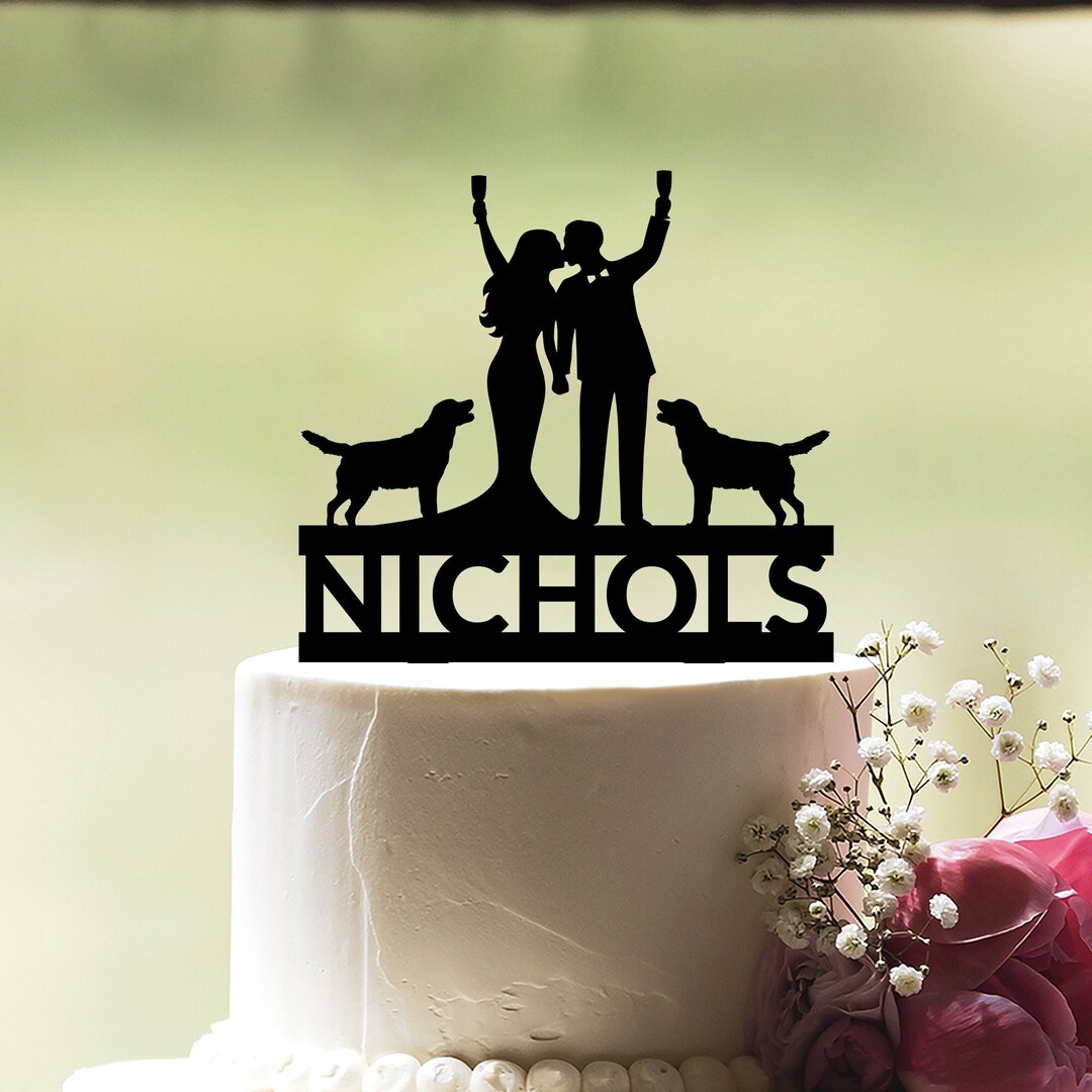 Labrador Retriever Cake Topper, Mr and Mrs Cake Topper With Black Lab ...