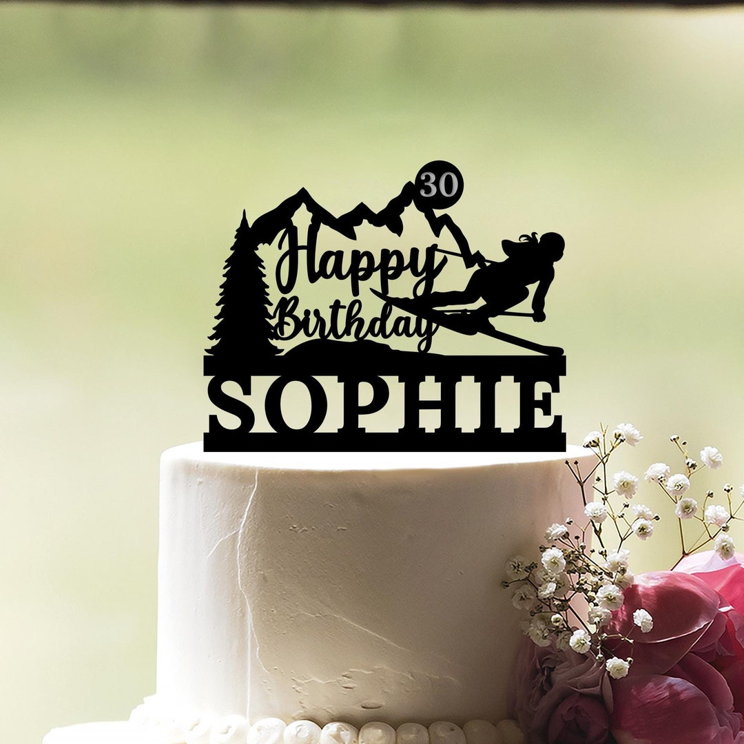 Ski Birthday Cake Topper, Skier Girl Cake Topper, Skier Birthday Topper ...