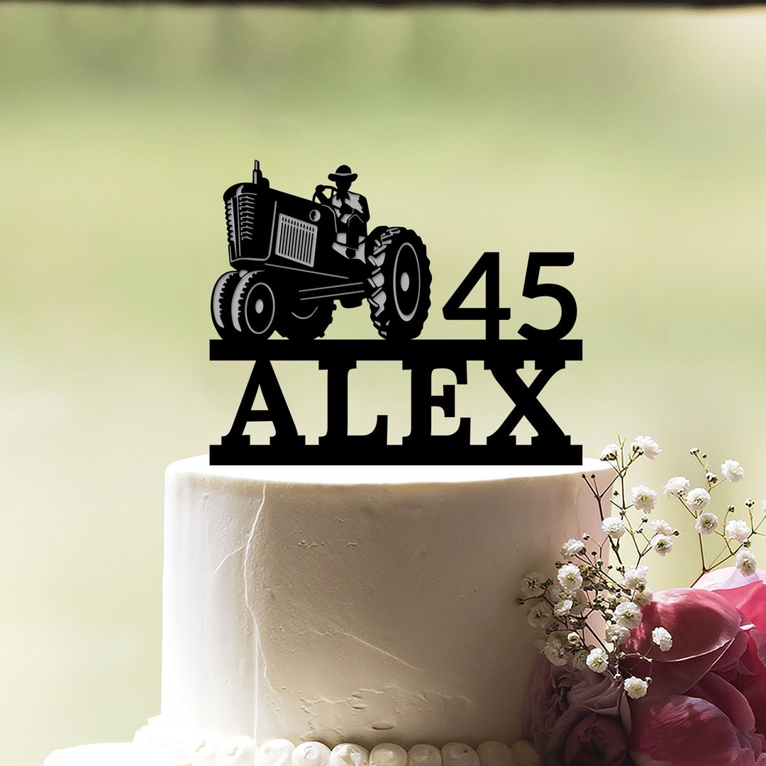 Farmer Cake Topper, Farmer Birthday Cake Topper, Tractor Cake Topper ...