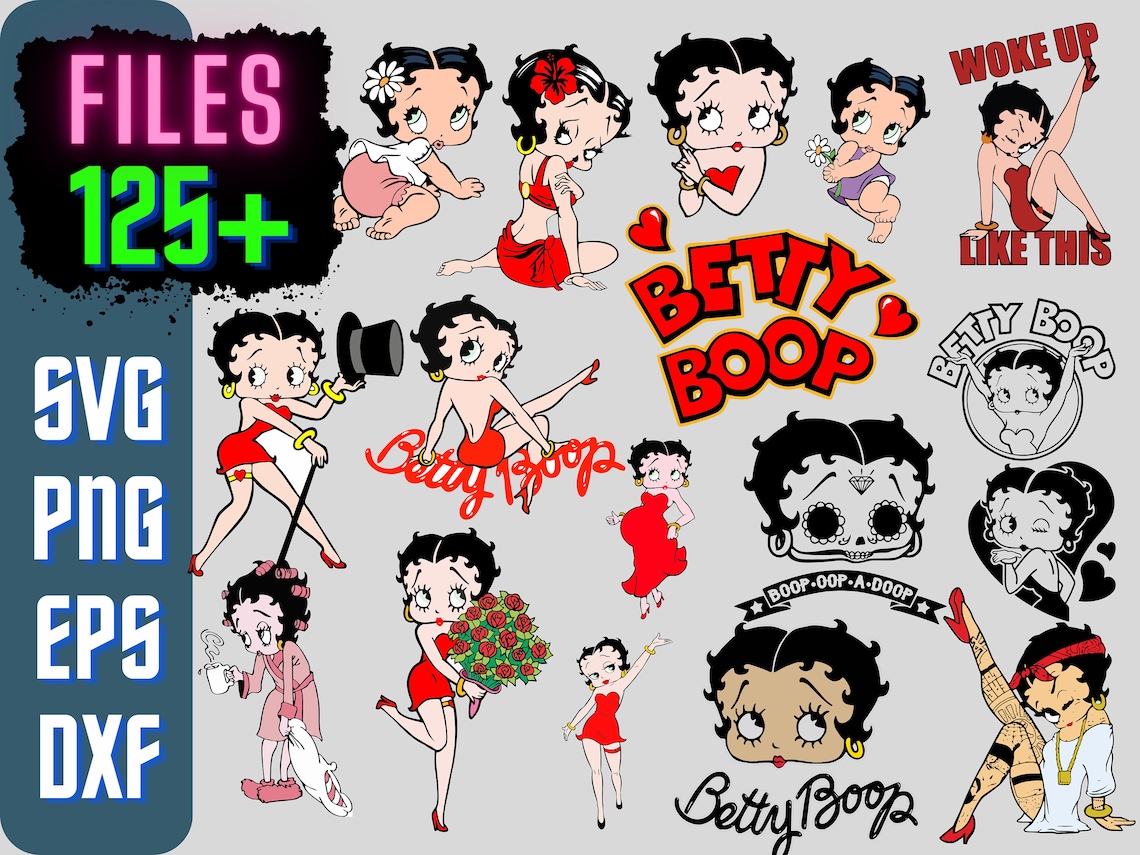 125+BETTY BOOP SVG, Betty Boop Fichiers Svg pour Cricut, Betty Boop ...