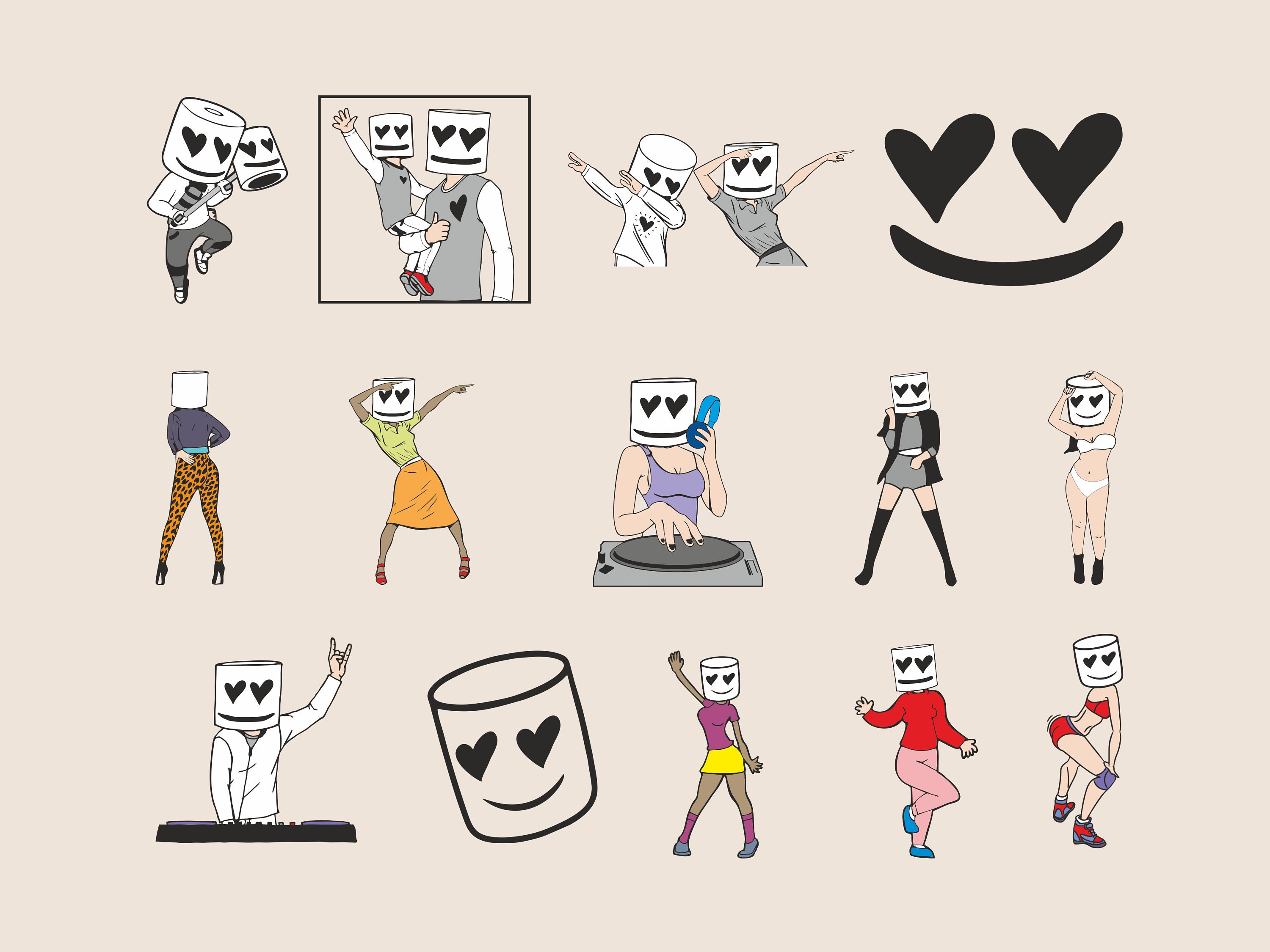 140 Marshmallow Svg Bundle, Clipart & Stickers, Marshmallow Font ...