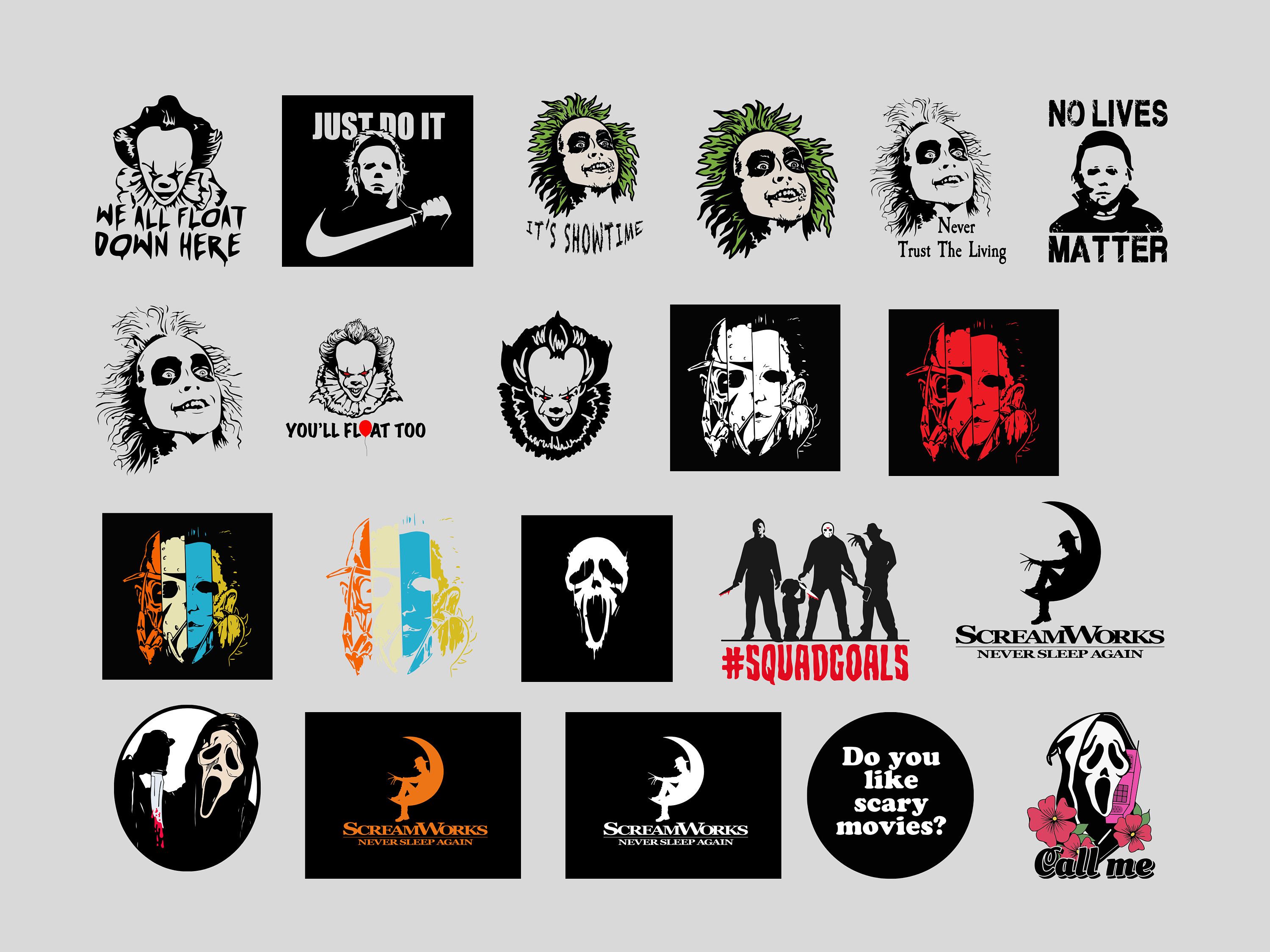 Horror Characters SVG Bundle, Halloween Cricut Cut File (digital ...