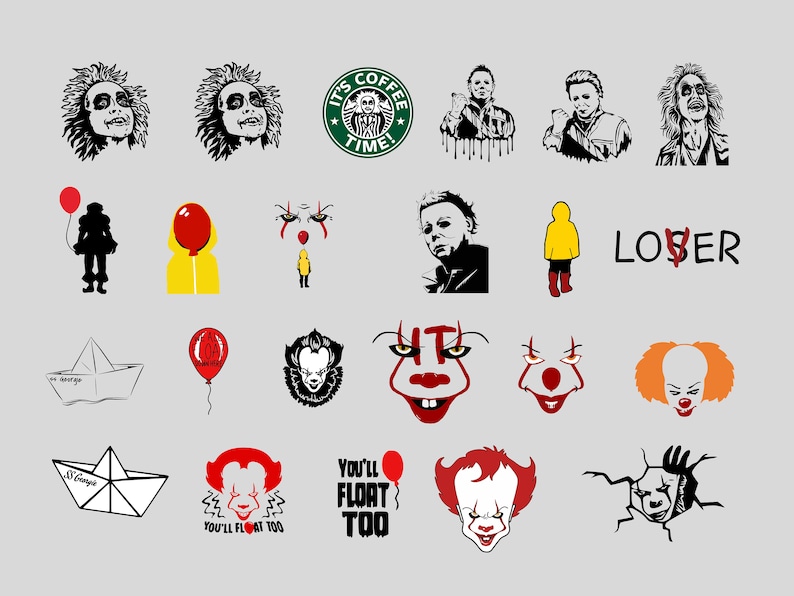 Horror Characters SVG Bundle, Halloween Cricut Cut File (digital ...
