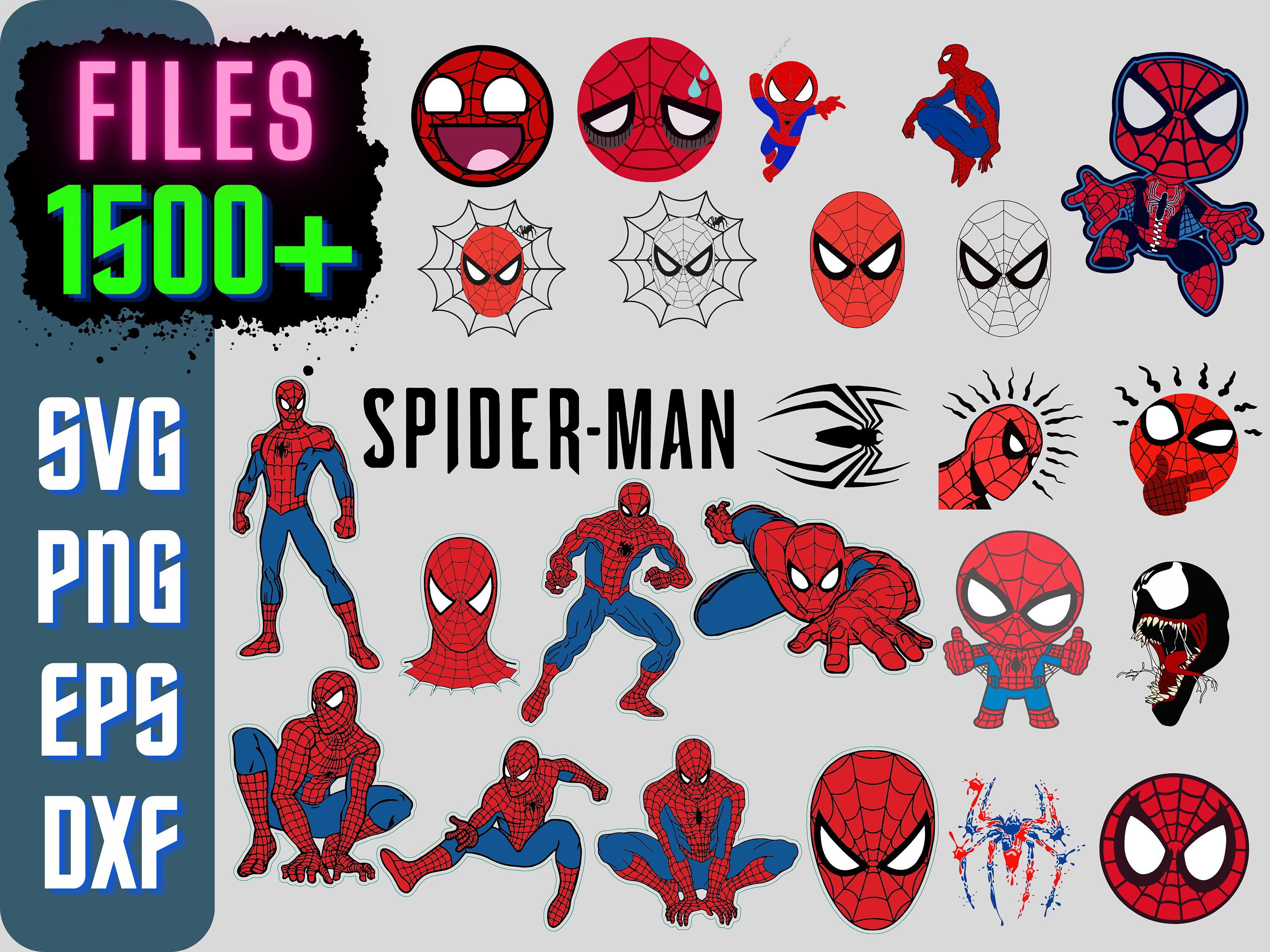 1500 Spiderman SVG, Spider Svg, Baby Spiderman Vector, Instant Download ...