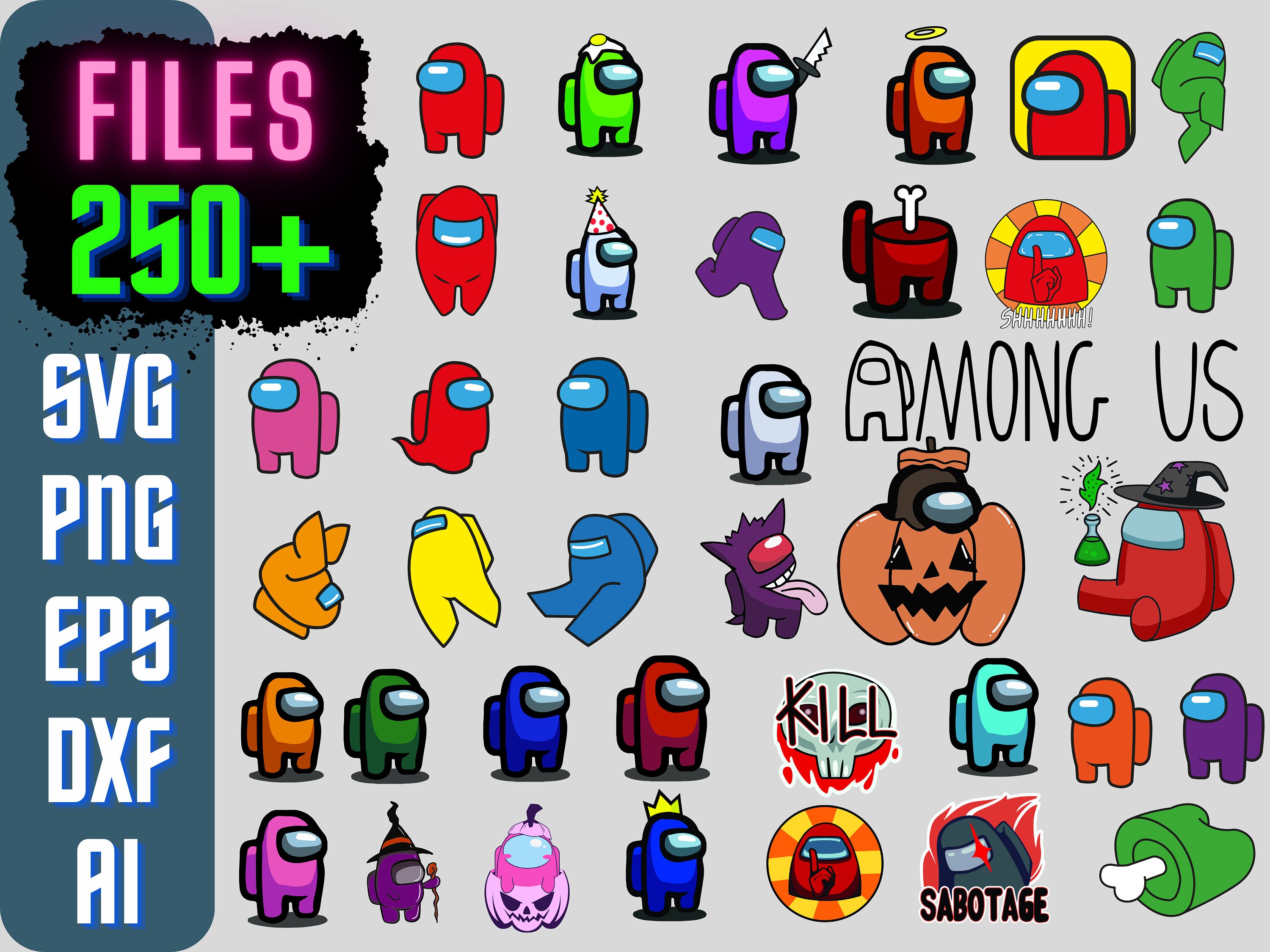 250 Clipart, Game Impasta Characters, Cutting Files Cricut, Svg, Png ...