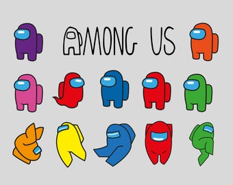 Among Us Svg Bundle, 260+ Design Bundle Layered Items, Clipart, Game ...