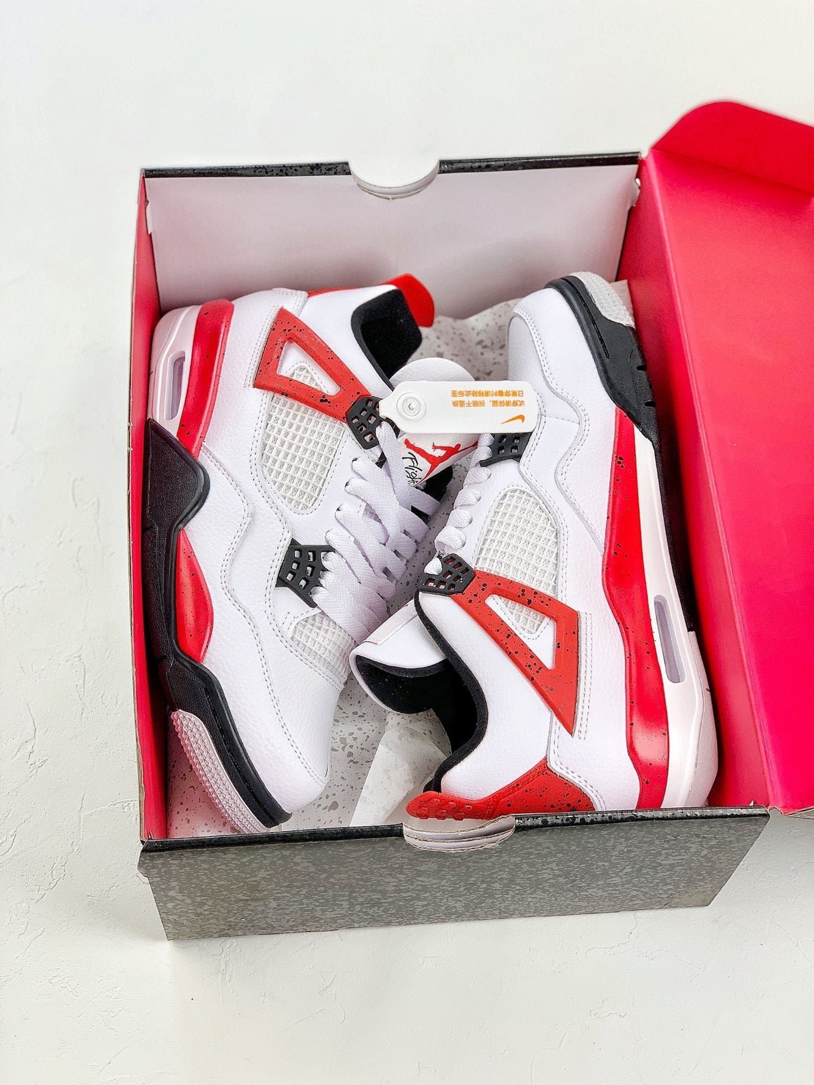 Jordan 4 AJ 4 Retro Fire Red Women and Man Shoes Custom - Etsy