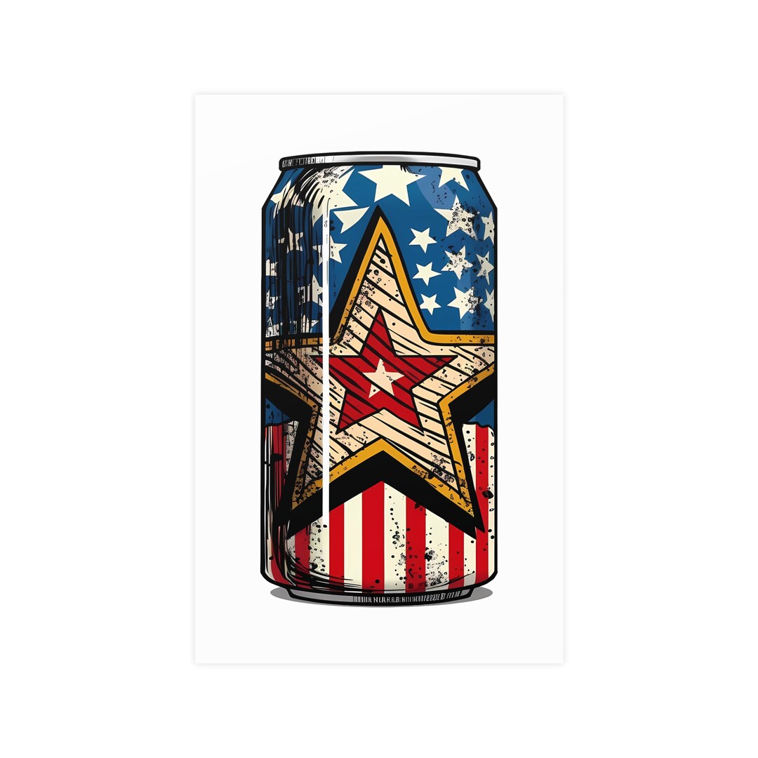 Patriotic America Beer Can Illustration Art Posters - Etsy