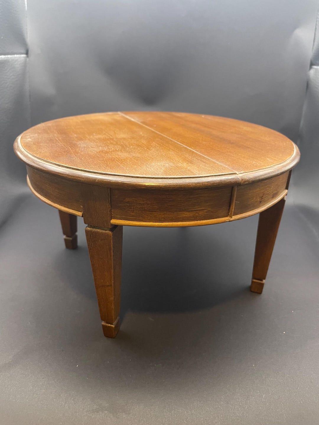 Mini Classic Round Extendable Table, Miniature - 1:5 Scale - Solid Wood ...