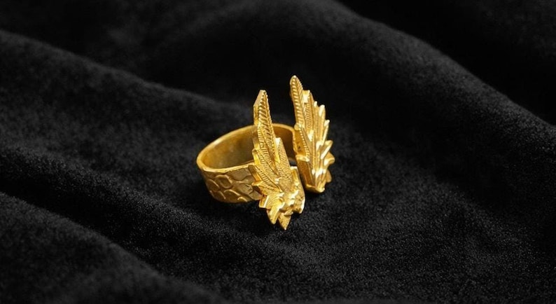 Angel Wing Ring 18k Gold Wing Ring Adjustable Symbolic Jewelry Angel ...