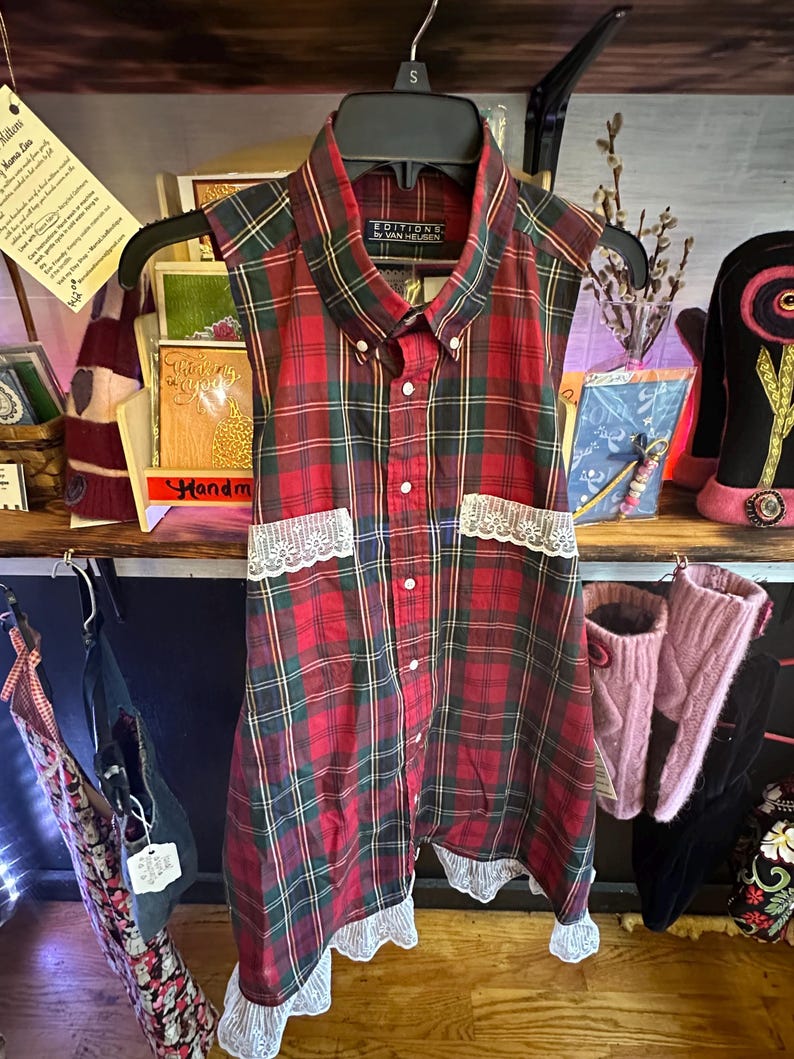 Upcycled Plaid Apron - Etsy