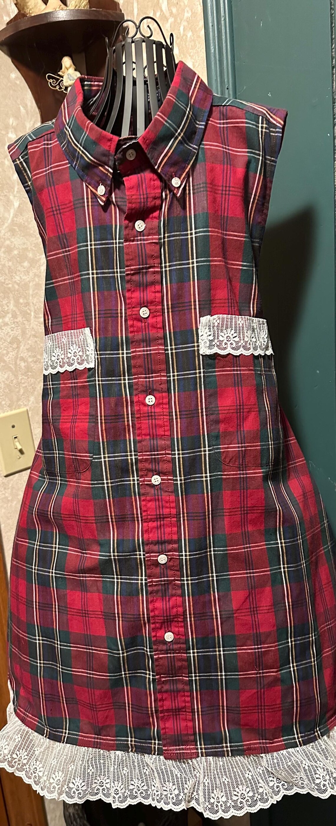 Upcycled Plaid Apron - Etsy