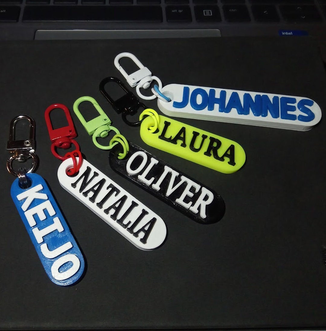 Custom 3D Printed Keychain - Custom Key Chain - Name Keychain - Custom Key Ring - 3D Printed ...