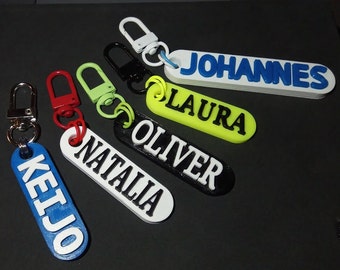 Custom 3D Printed Keychain Custom Key Chain Name Keychain Custom Key Ring 3D Printed Name Custom ...