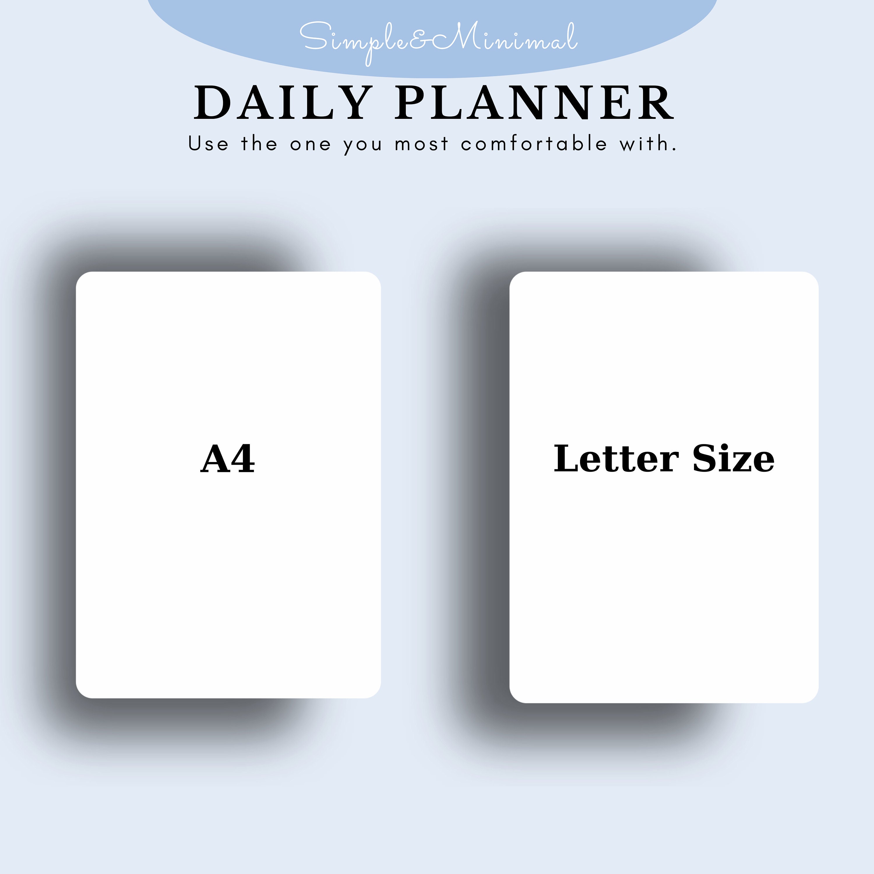Printable Daily Planner, Daily Reminders List, Minimalist Planner,a4 ...