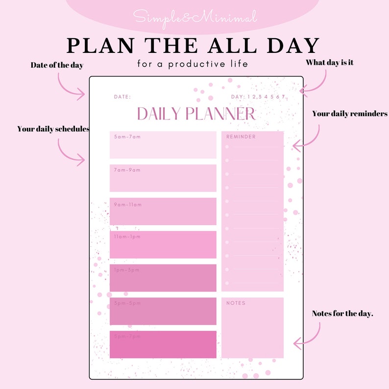 Simple Weekly Planner Printable, Weekly to Do List, Pink Tones Weekly ...