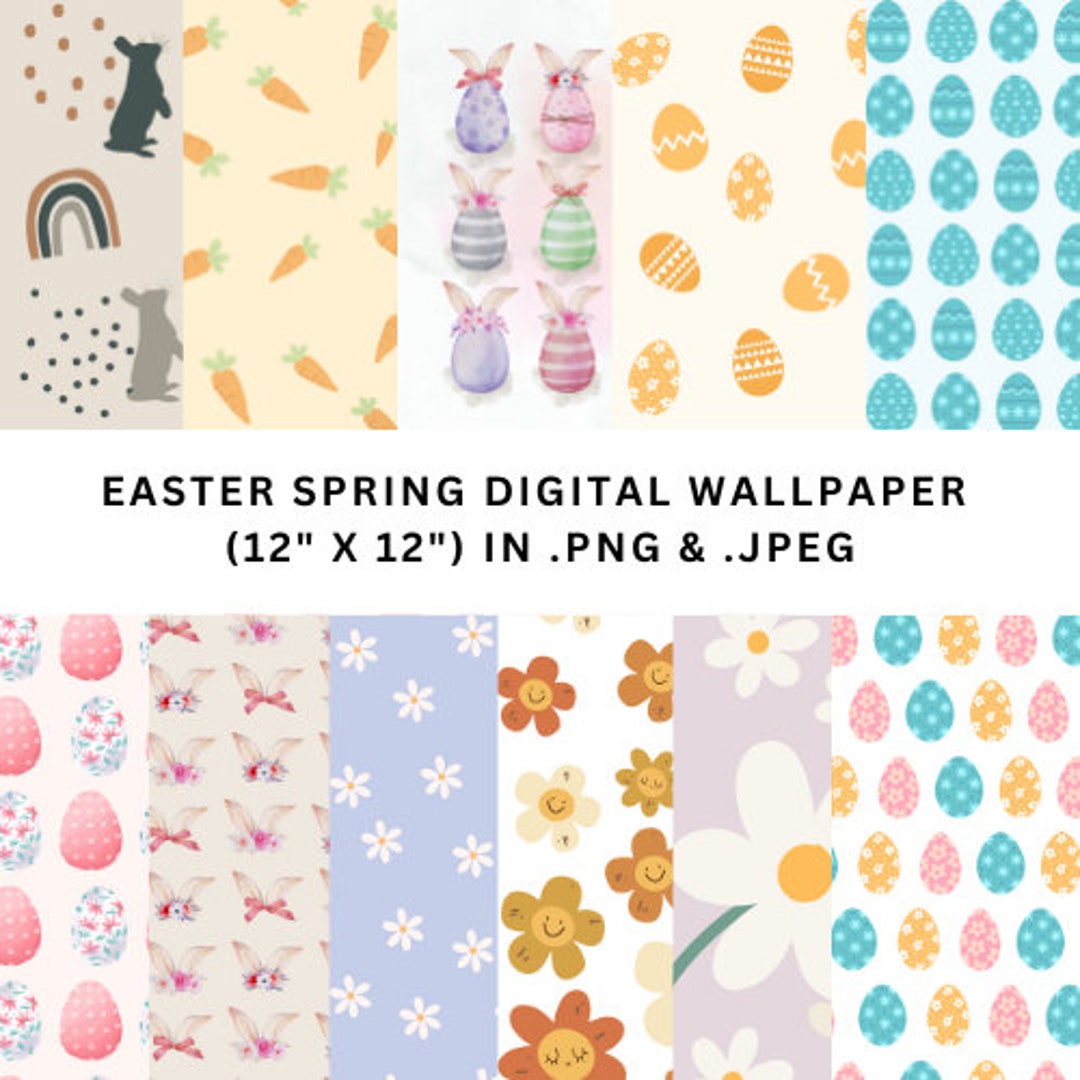 10+ Easter Spring Digital Papers Bundle Digital Wallpaper Bundle ...