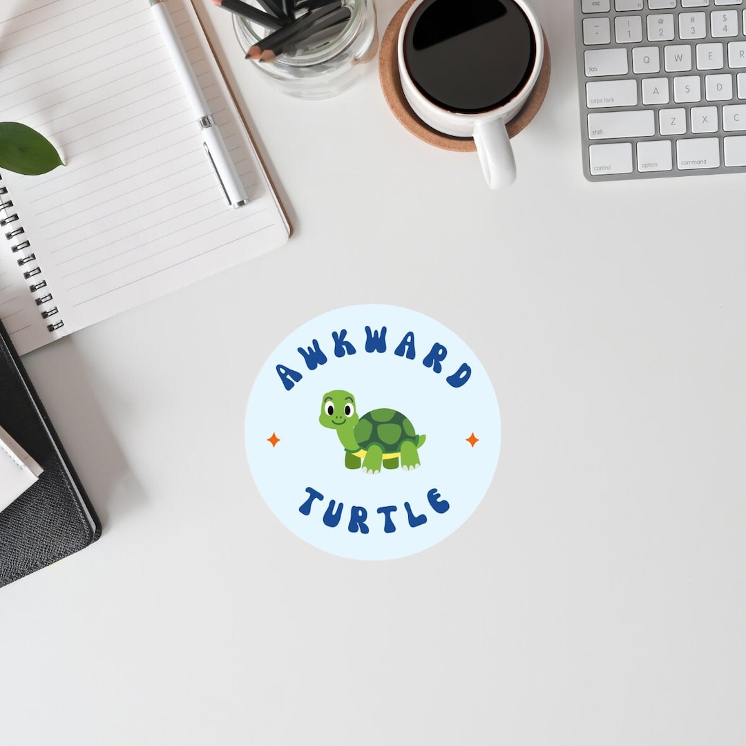 Sticker - Awkward Turtle (cute, Funny, Meme Animal Laptop Decals ...