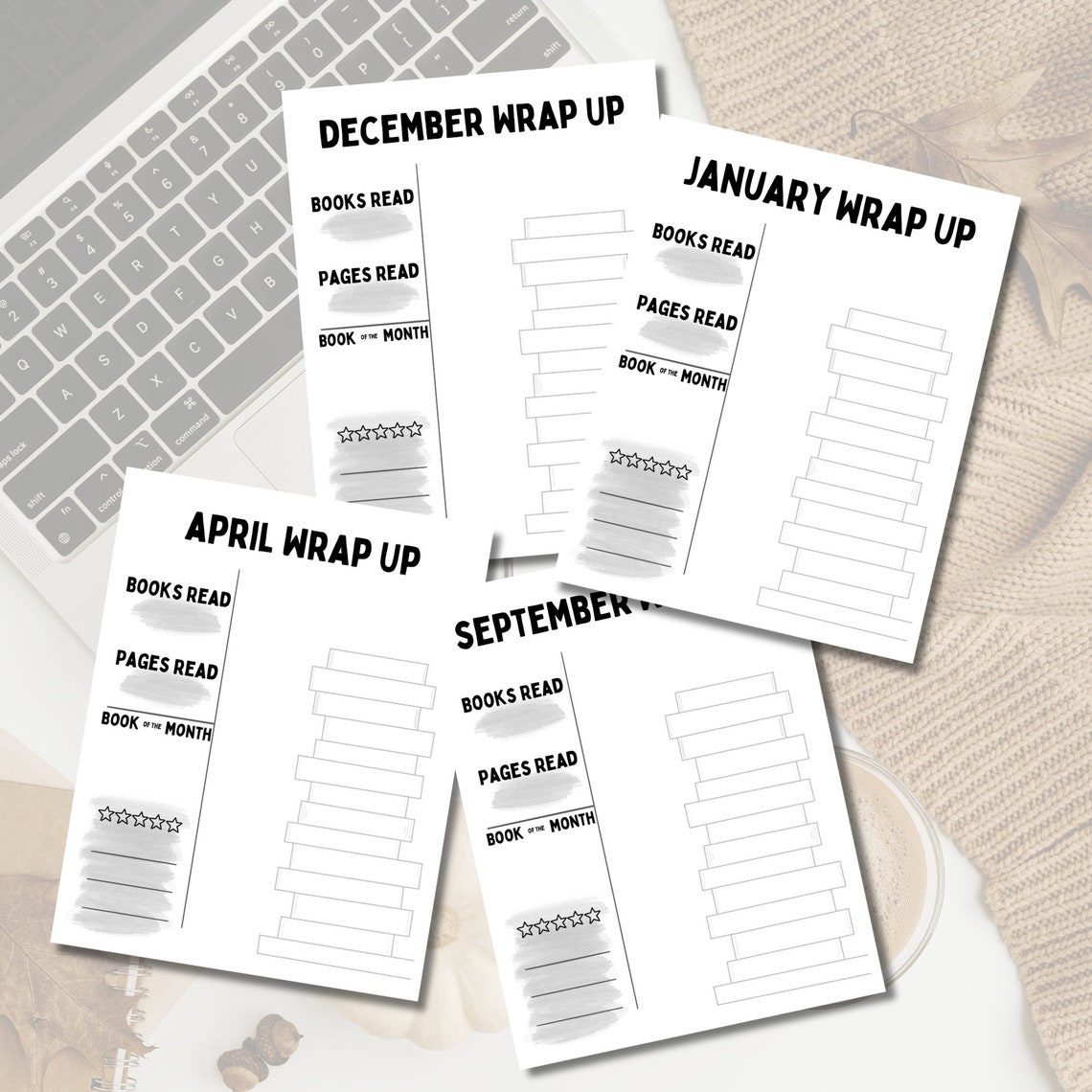 Monthly Wrap up || 12 Months || Digital Download || Printables || Happy ...