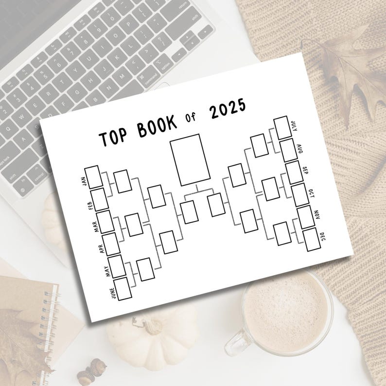 Top Book of 2025 || Book Bracket || Digital Download || Printables ...