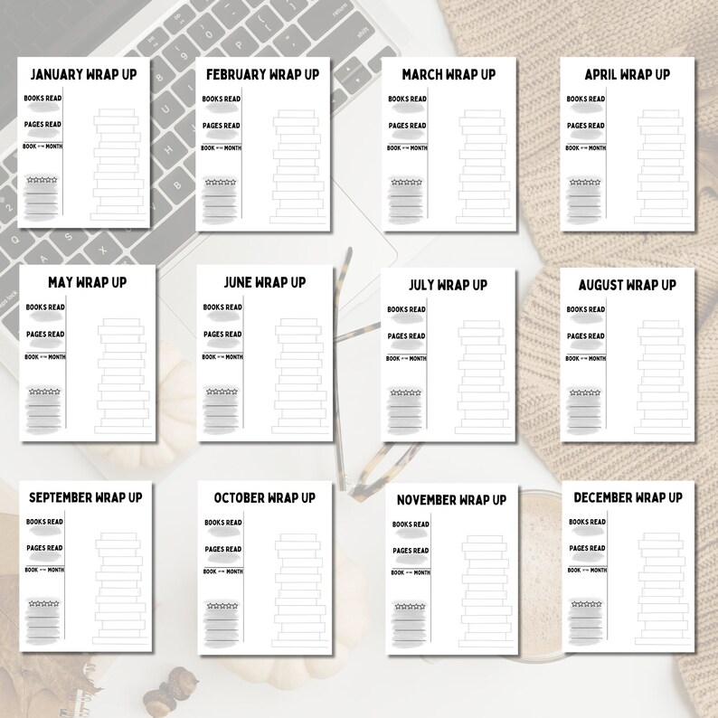 Monthly Wrap up || 12 Months || Digital Download || Printables || Happy ...