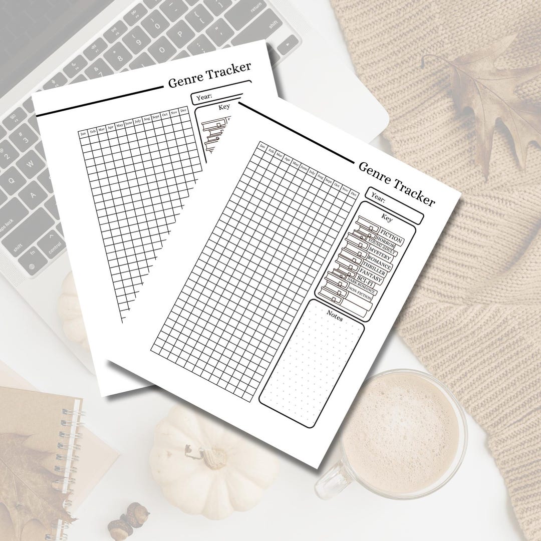 Genre Reading Tracker | Happy Planner Reading Journal | Digital ...