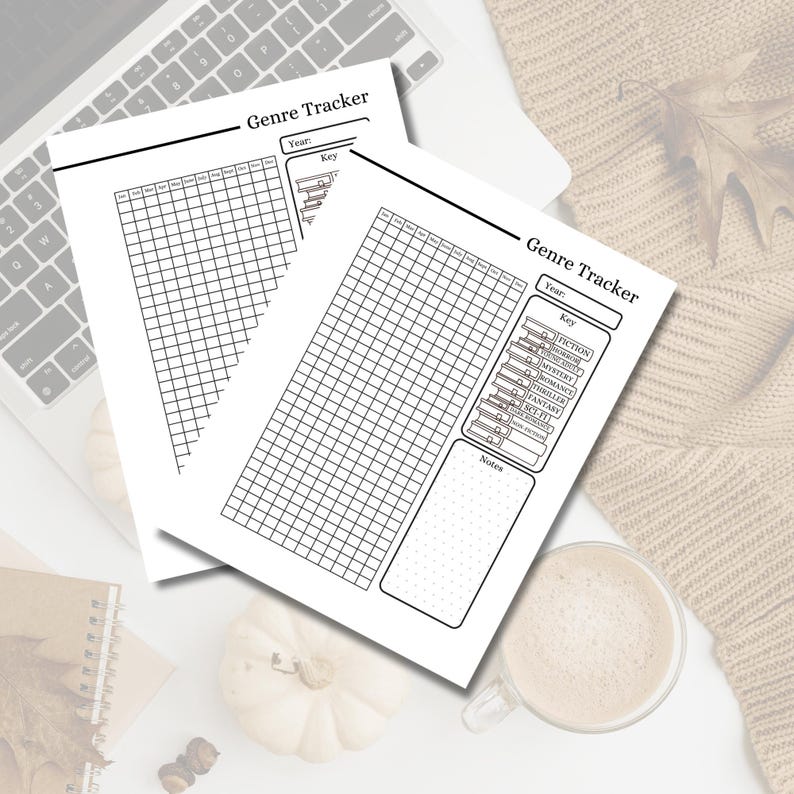Genre Reading Tracker | Happy Planner Reading Journal | Digital ...